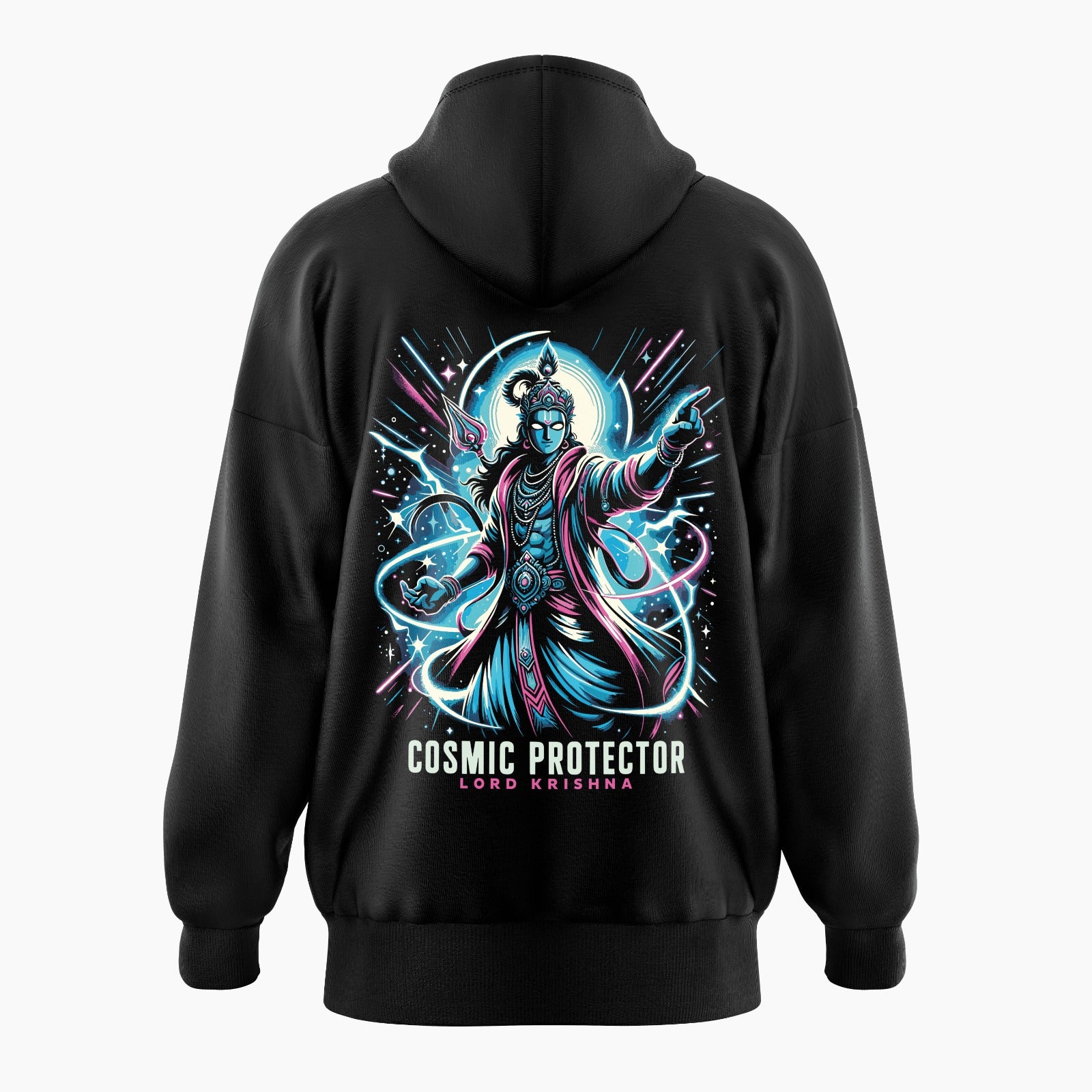 Cosmic Protector Lord Krishna Oversized Hoodie – The STATIC Store